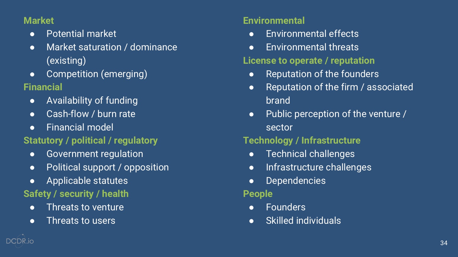Startup risk categories – Simplifying risk management